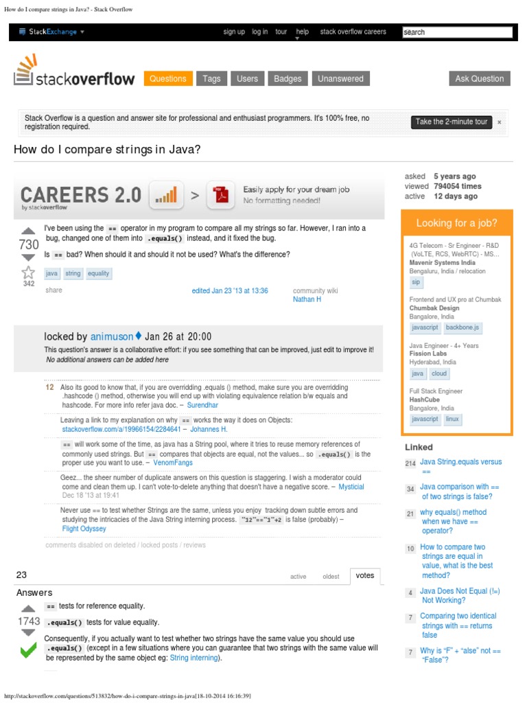 How Do I Compare Strings in Java - Stack Overflow | PDF | String ...