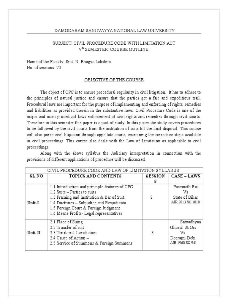 5.5 CPC Syllabus | PDF | Lawsuit | Ethical Principles