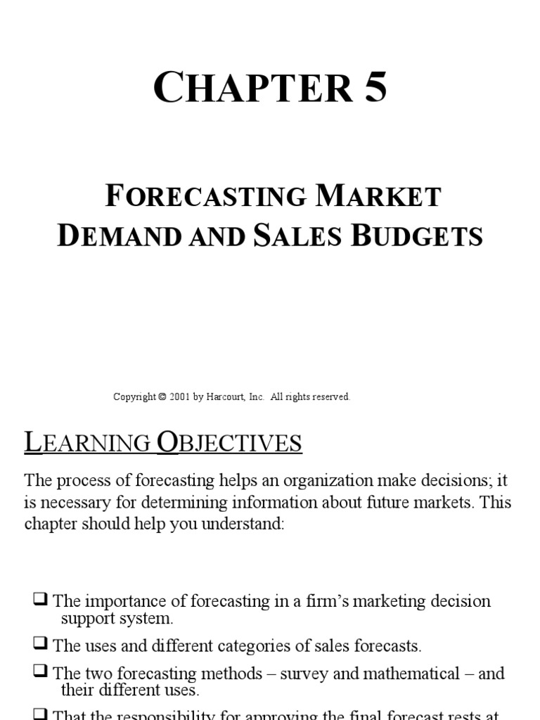 Chapter 05 Forecasting Market Demand and Sales Budget | PDF | Forecasting | Linear Trend Estimation
