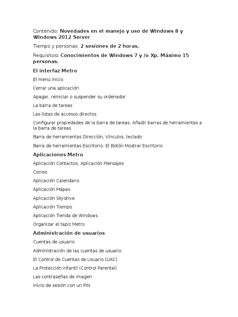 Contenido Divulgación Windows 8 y Windows 2012 Server | PDF