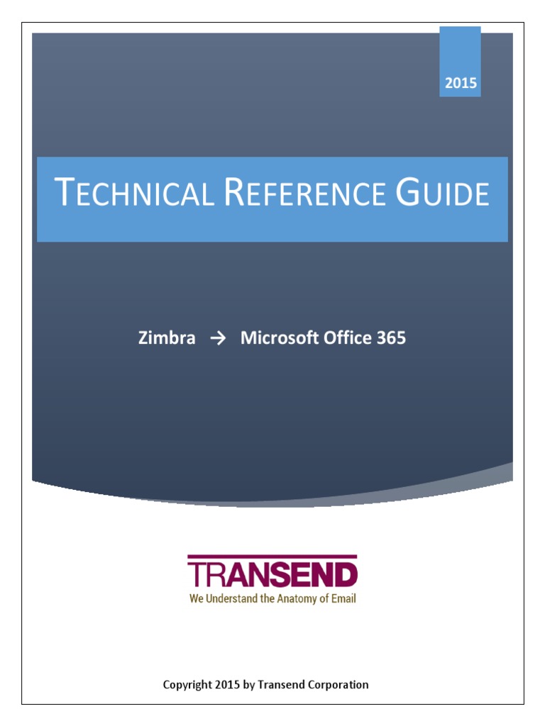 Technical Reference Guide Zimbra To Office 3651 PDF | PDF | Office 365 ...