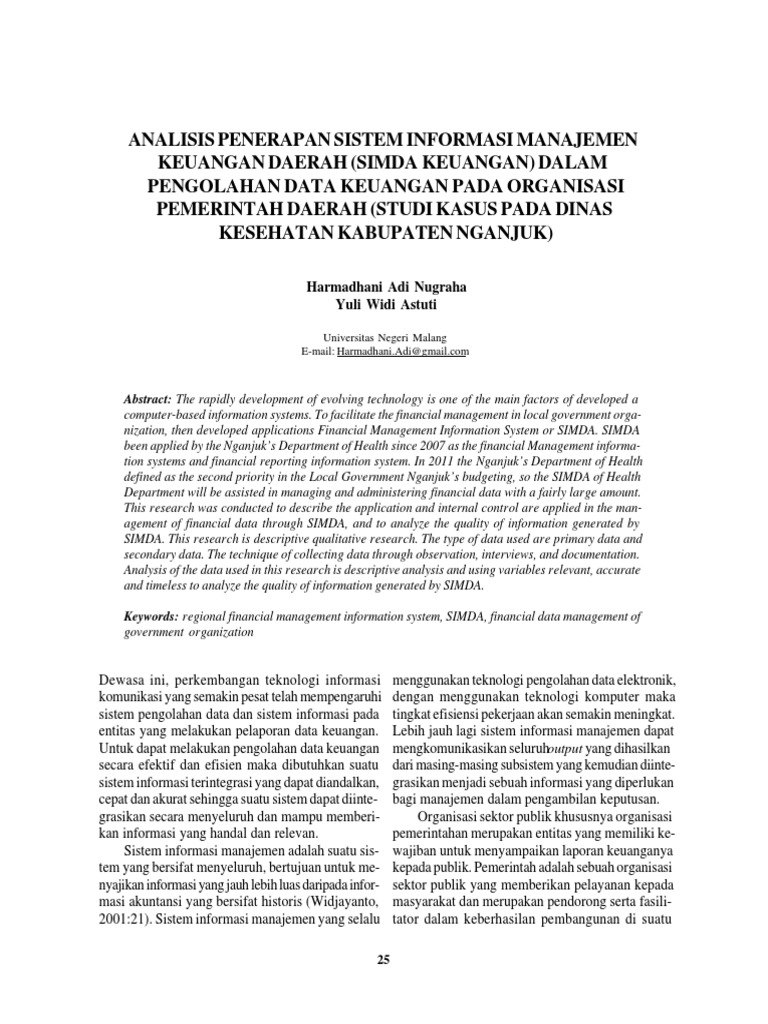 Analisis SIMDA Keuangan di Nganjuk | PDF
