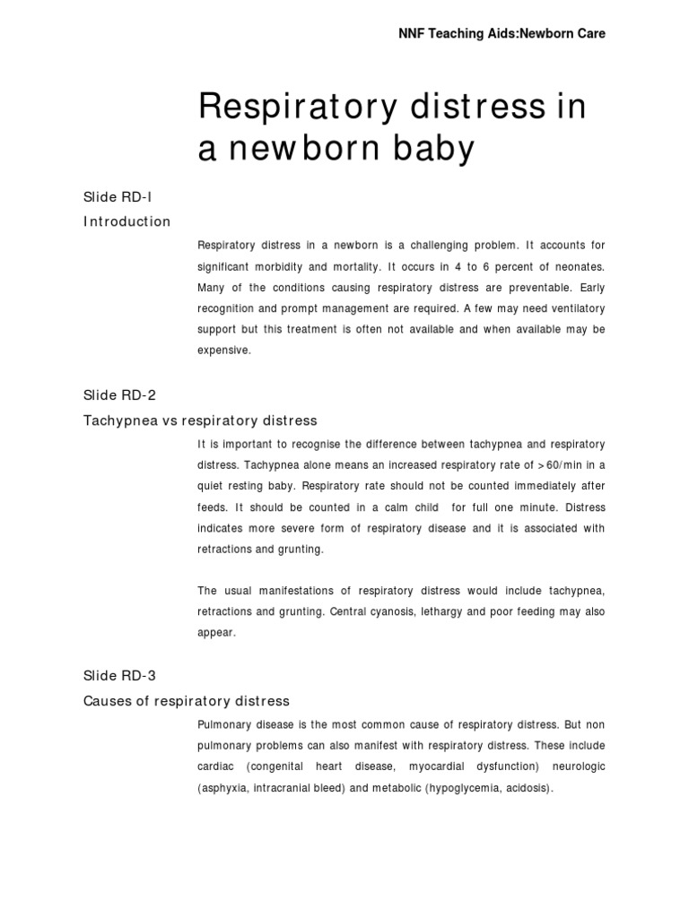 Respiratory Distress | PDF | Preterm Birth | Pneumonia