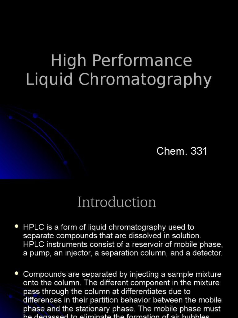 High Performance Liquid Chromatography Guide | PDF | High Performance ...