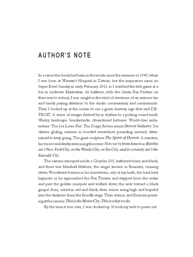 Once in A Great City | PDF | Detroit