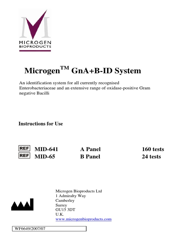 Microgen GN Id Mid65 y Mid641 | PDF | Gram Negative Bacteria ...