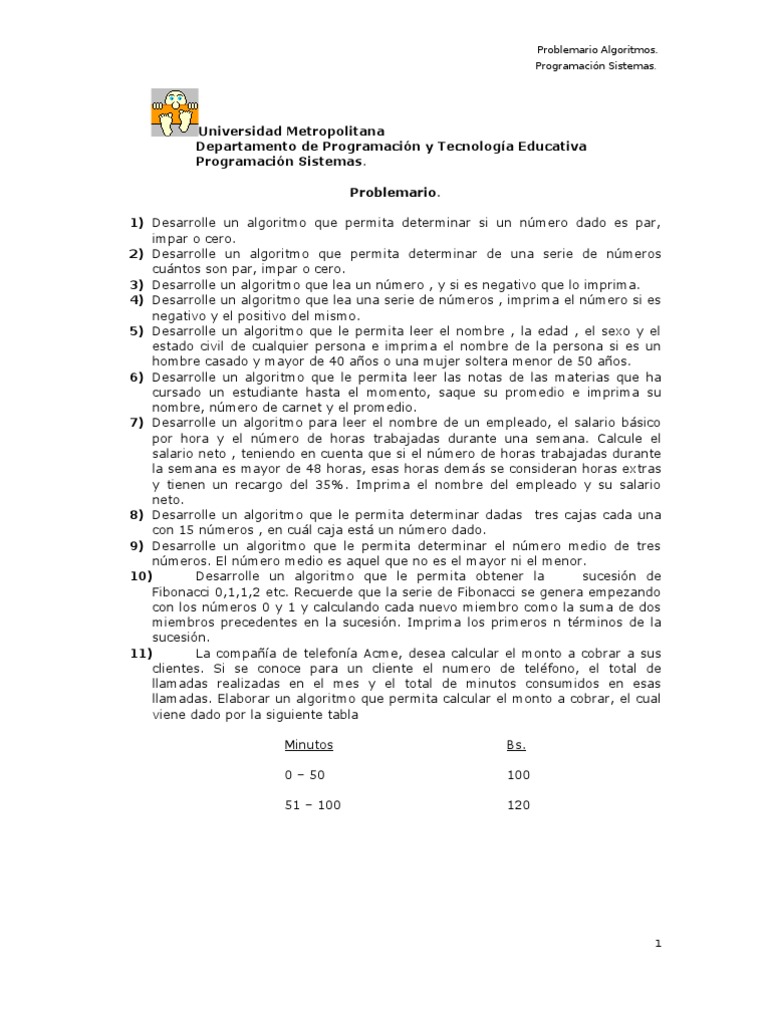 Problemario de Algoritmos en Programación | PDF | Interés | Algoritmos