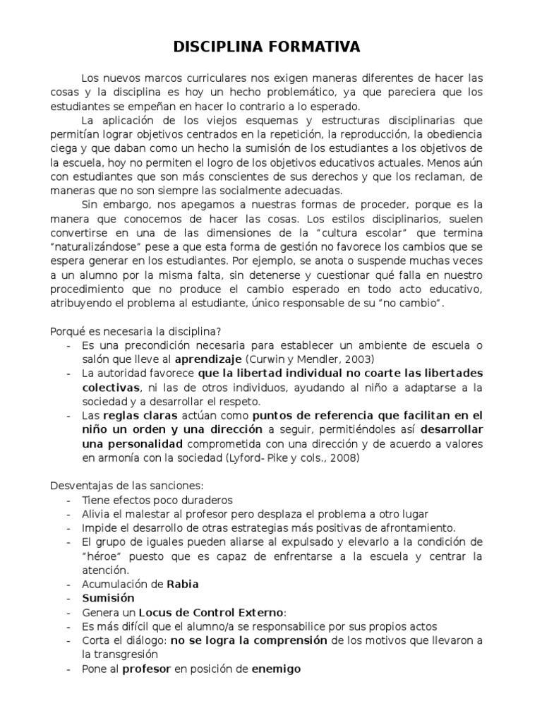 Disciplina Formativa | PDF | Disciplinas | Moralidad