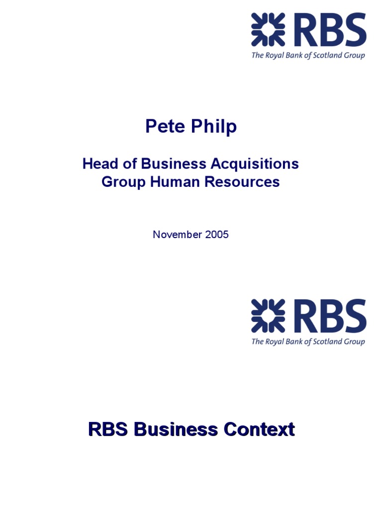 RBS Slides | PDF | Mergers And Acquisitions | Strategic Management