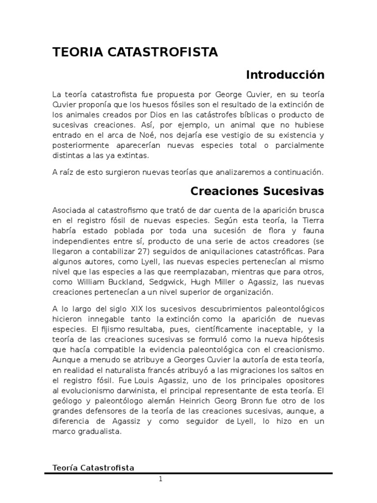 Teoria Catastrofista | PDF | Placas tectónicas | Geología