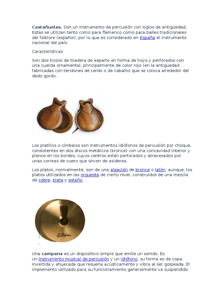 Castañuelas | PDF | Instrumentos de percusión | Instrumentos musicales