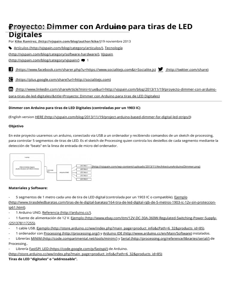 Proyecto - Dimmer Con Ard... VJ, Diseño Interactivo | PDF | Arduino | Diodo emisor de luz