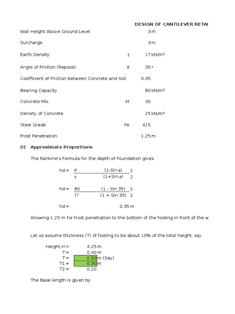 Ret Wall Design | PDF | Civil Engineering | Applied And ...