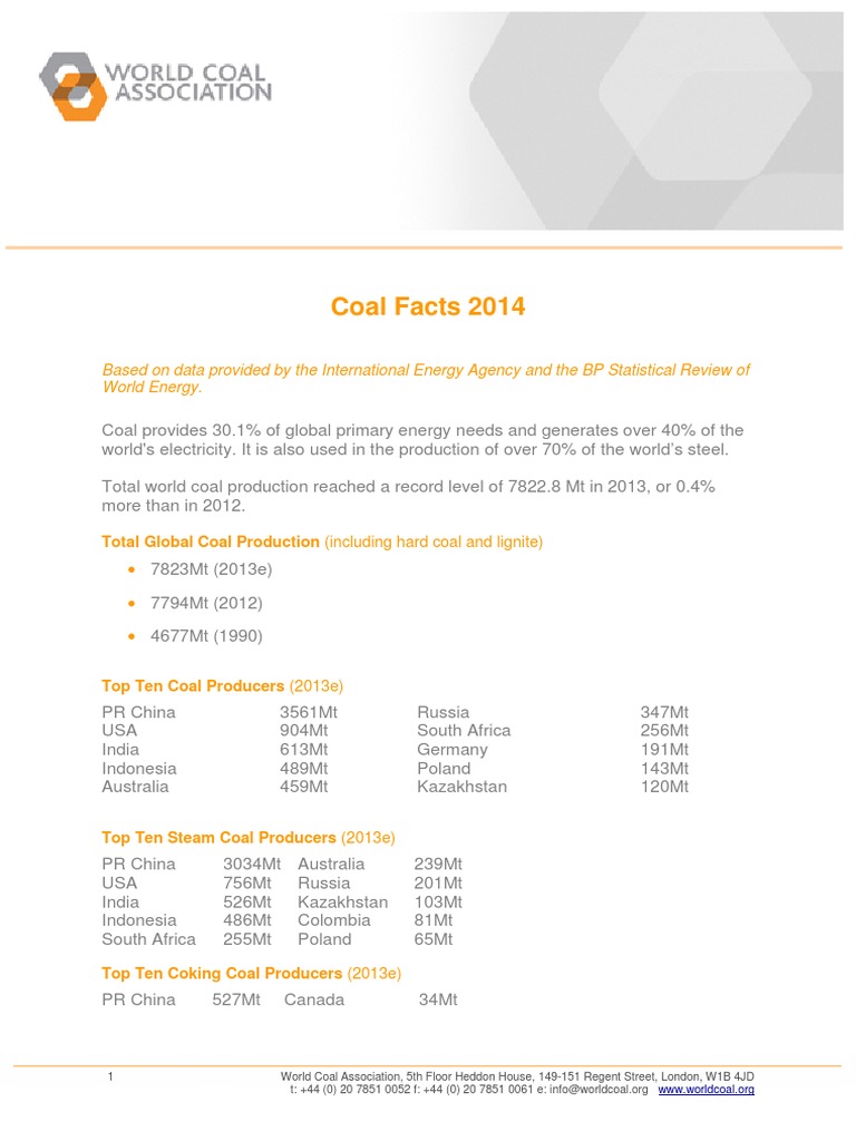 Coal Facts 2014 (12 09 2014) | PDF | Coal | Bp