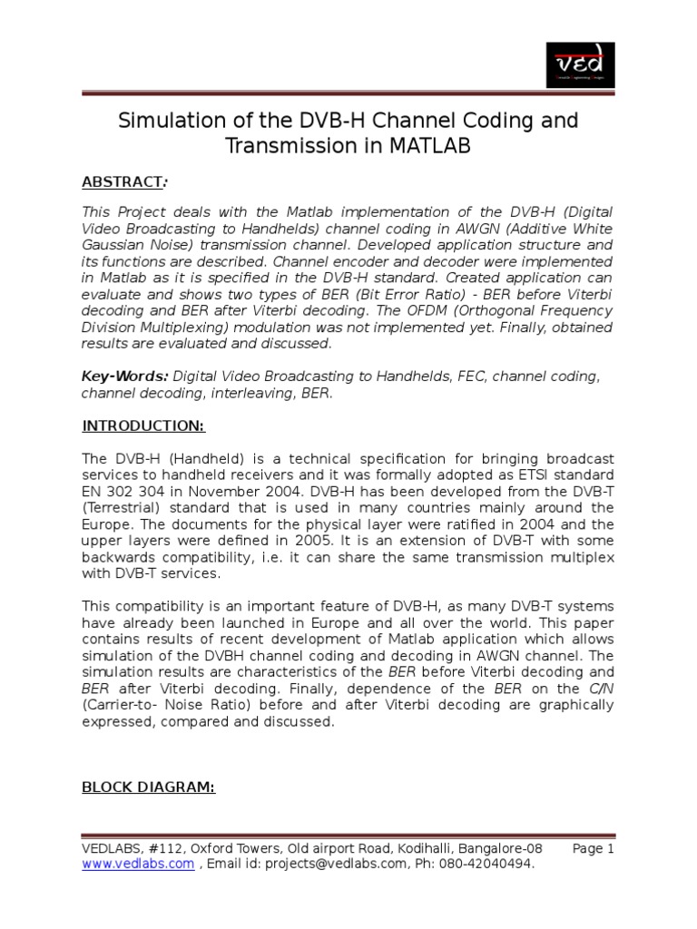 33.simulation of The DVB H Channel Coding and Transmission in MATLAB | PDF | Forward Error ...