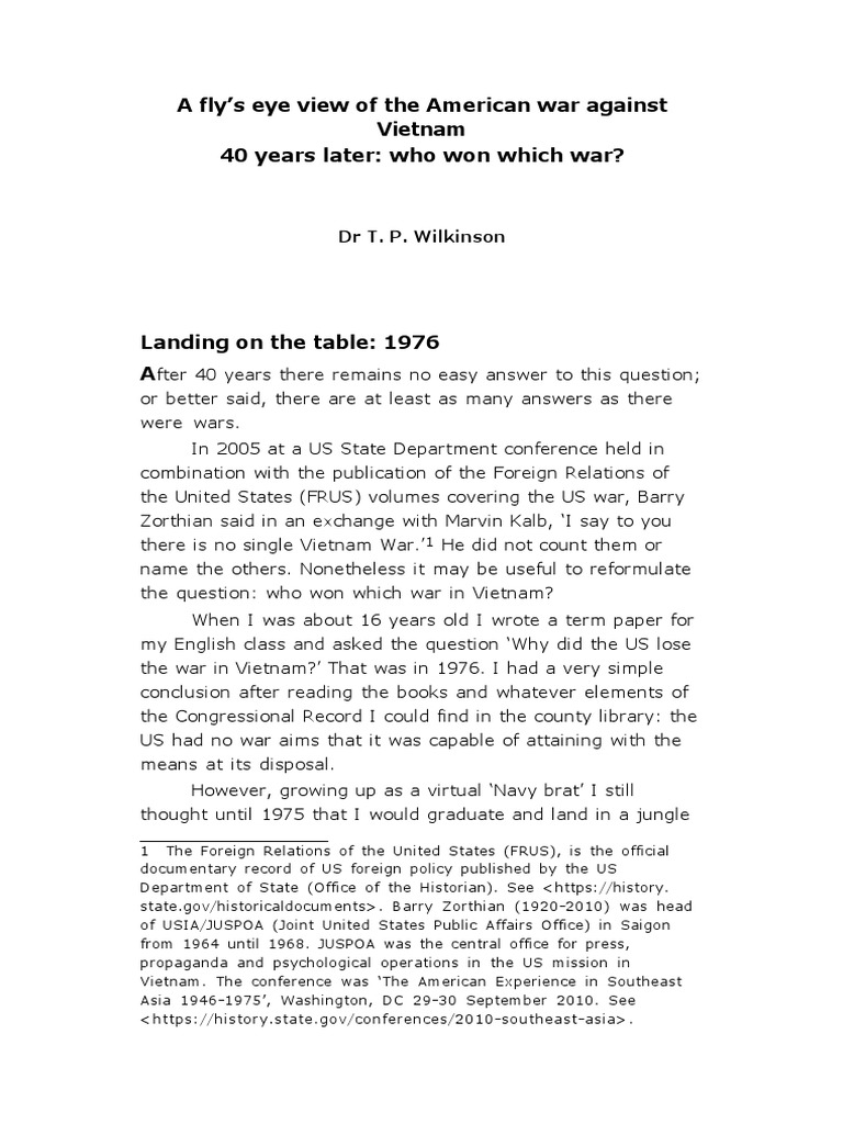 Vietnam Essay | PDF | Vietnam War | South Korea