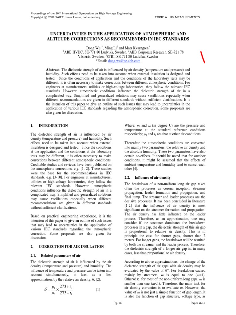 Altitude Correction Factors | PDF | Insulator (Electricity) | High Voltage