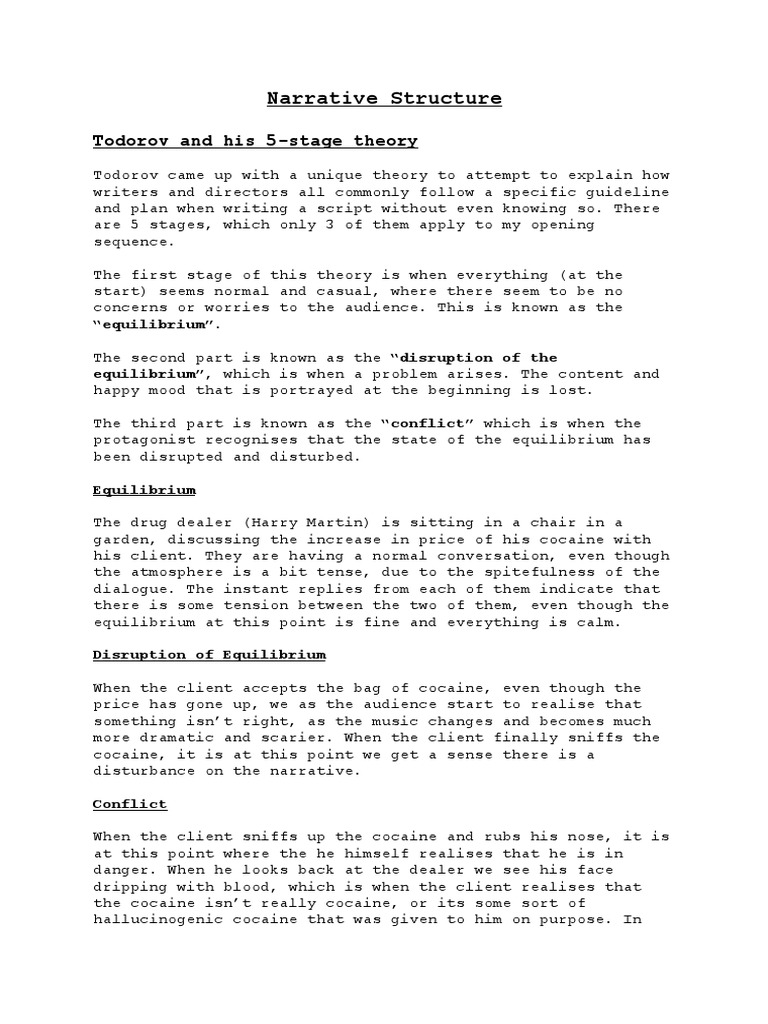 Narrative Structure: Todorov and His 5-Stage Theory | PDF | Narrative ...