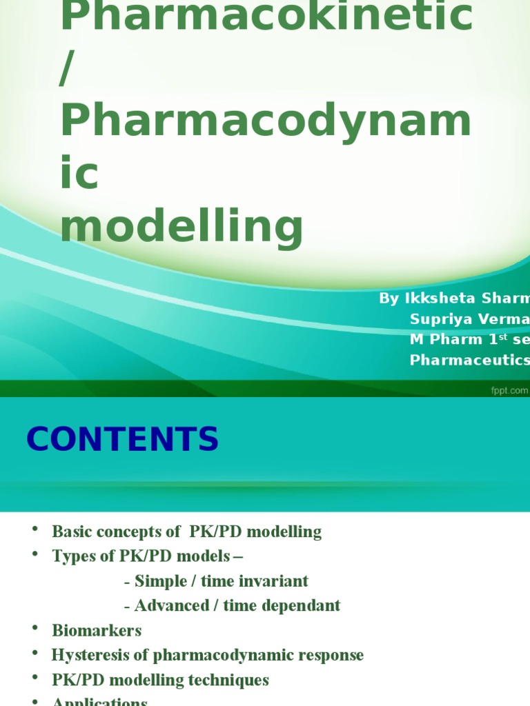PKPD Pharmacokinetics and Pharmacodynamic Modelling | PDF | Pharmacokinetics | Biomarker