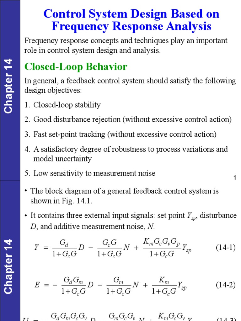 Control System Design Based On Frequency Response Analysis: Closed-Loop ...