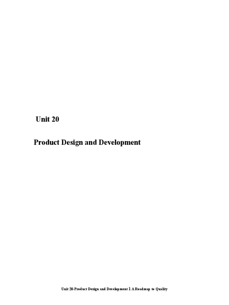20 Product Design and Development | PDF | Quality (Business) | Marketing