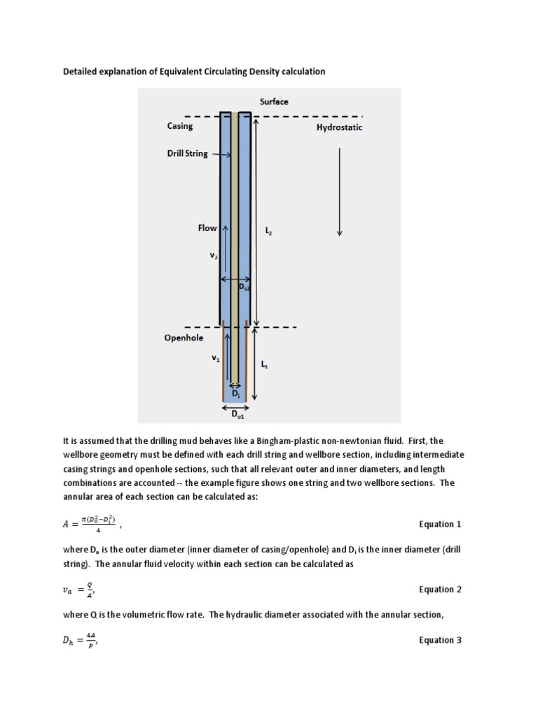Detailed Explanation of Equivalent Circulating Density Calculation | PDF | Laminar Flow | Fluid ...