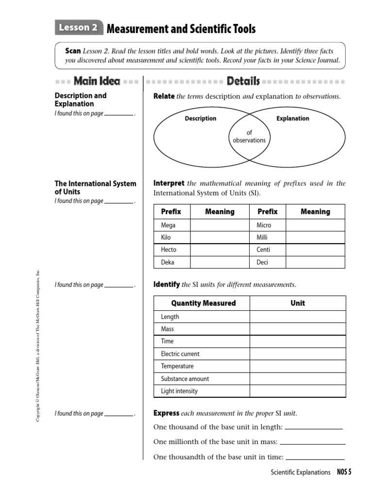 Lesson 2 Note Guide | PDF | International System Of Units | Measurement