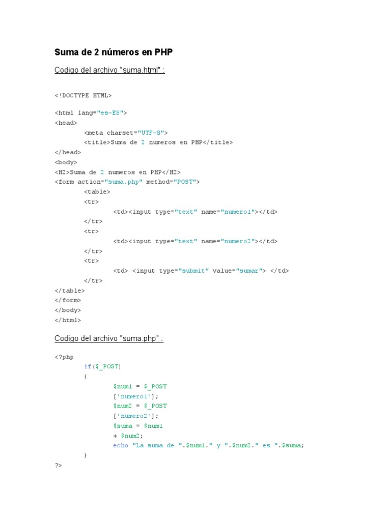 Sumar en HTML para Un Base de Datos en Mysql | PDF