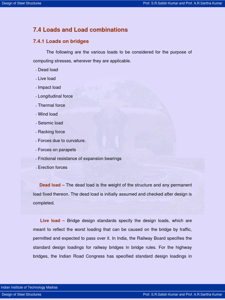 IRC AA CLASS LOADING Load Combination | PDF