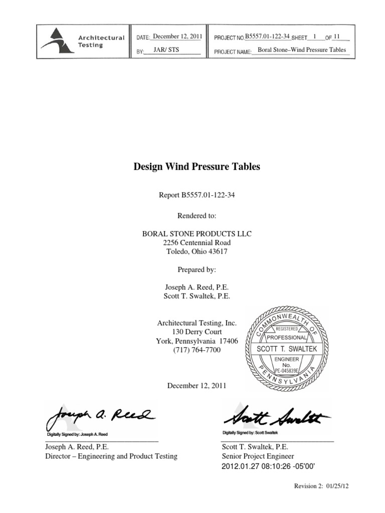 Design Wind Pressure Tables | PDF | Framing (Construction) | Wind Speed