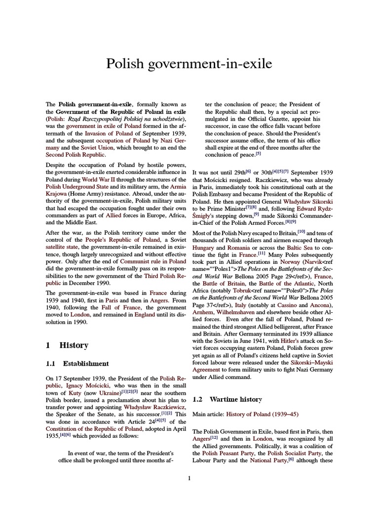 Polish Government-in-Exile Overview | PDF | Poland | World War II