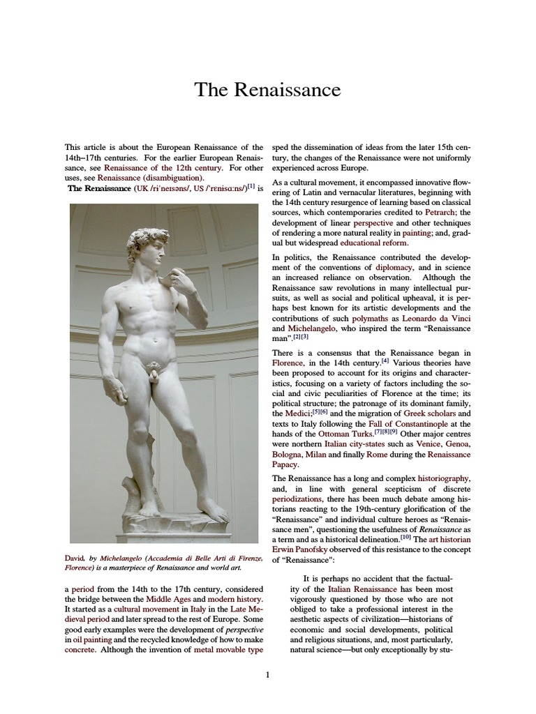 The Renaissance | PDF | Renaissance | Florence