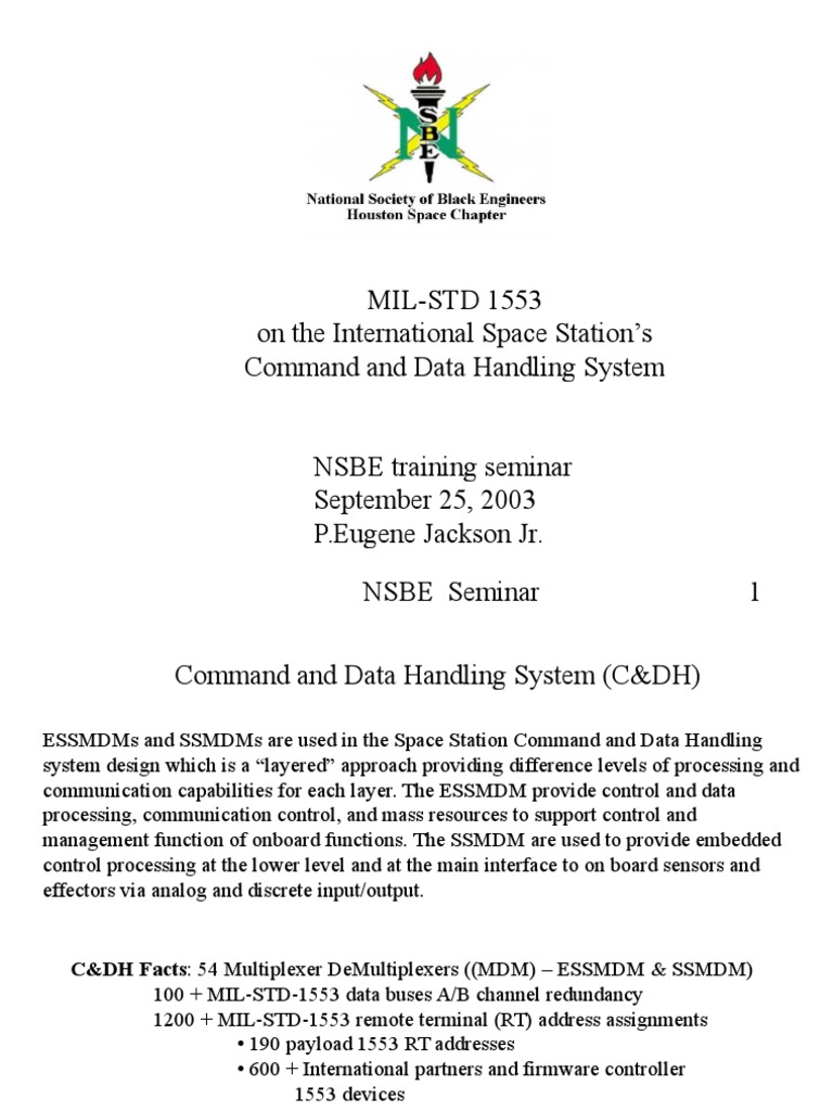 MIL-STD-1553 for Space Systems | PDF | Electrical Engineering ...