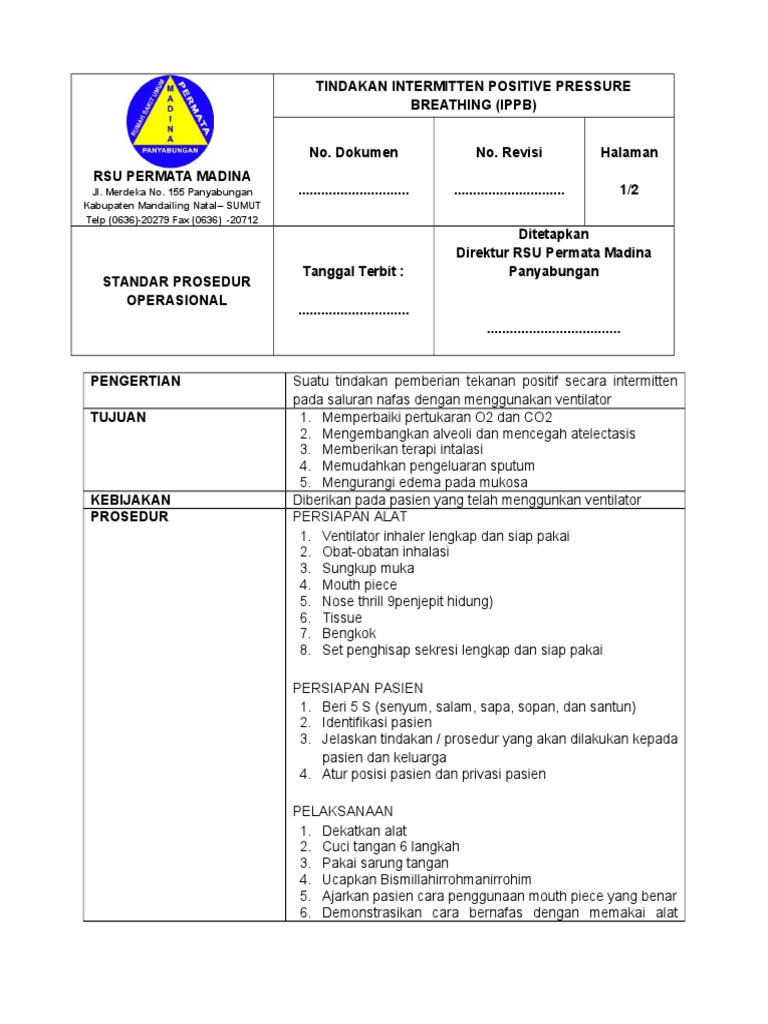 Tindakan Intermitten Positive Pressure Breathing (Ippb) | PDF ...