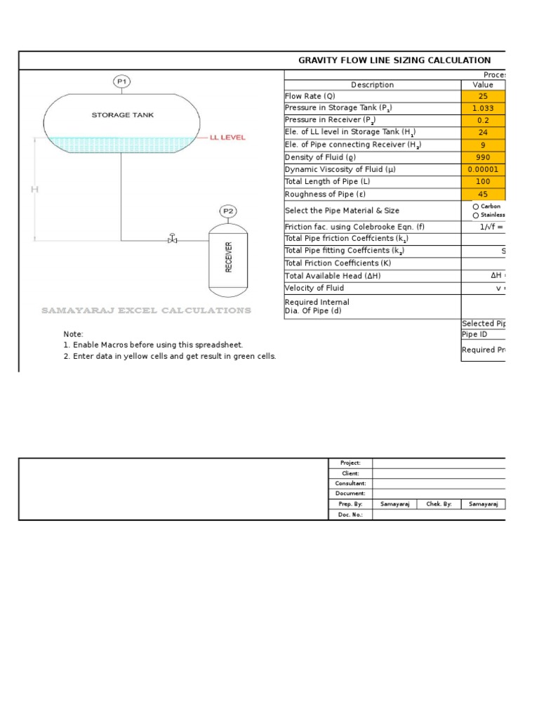 Gravity Flow Line Sizing Guide | PDF | Technology & Engineering