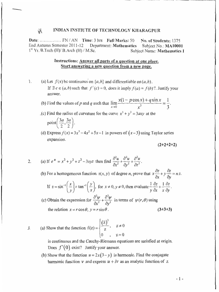 Math Question Paper | PDF | Computers