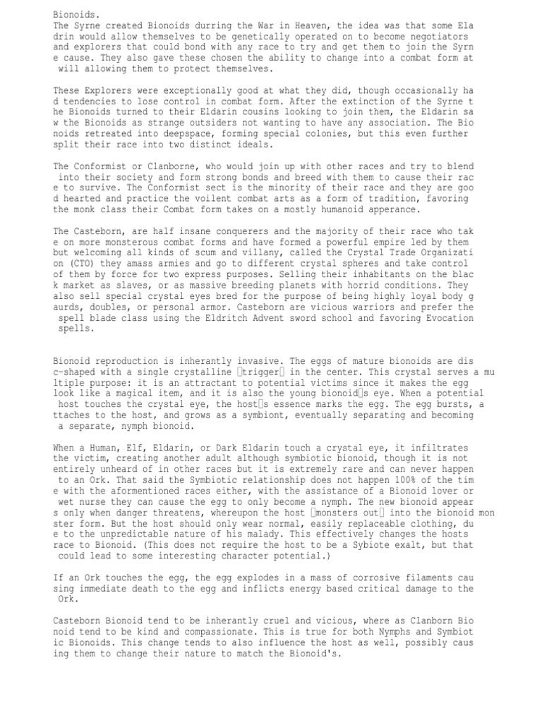 Bionoid | PDF | Dungeons & Dragons | Fantasy