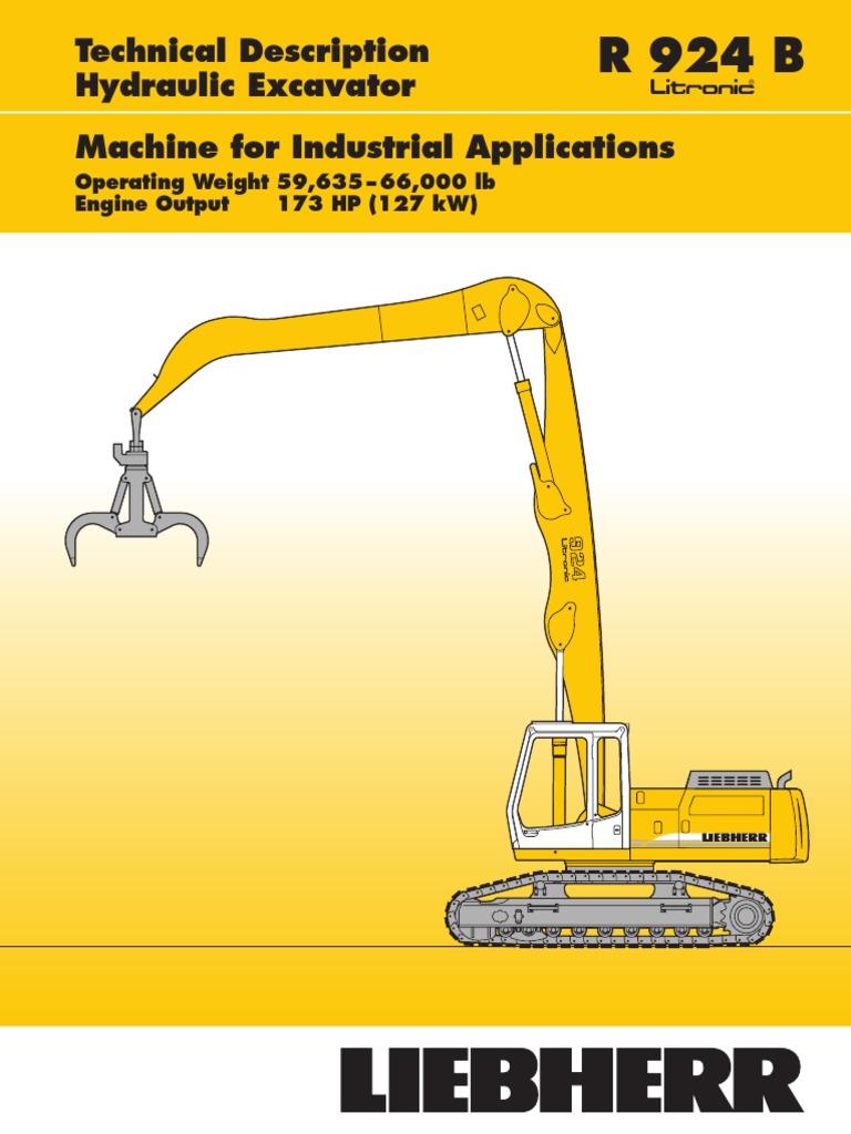 Liebherr R 924 B Excavator Overview | PDF | Engines | Transmission ...