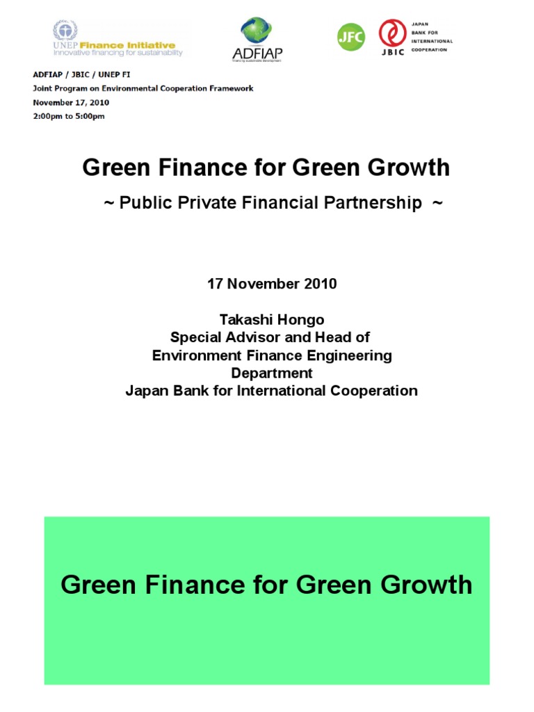 Green Finance For Green Growth | PDF | Low Carbon Economy | Climate ...