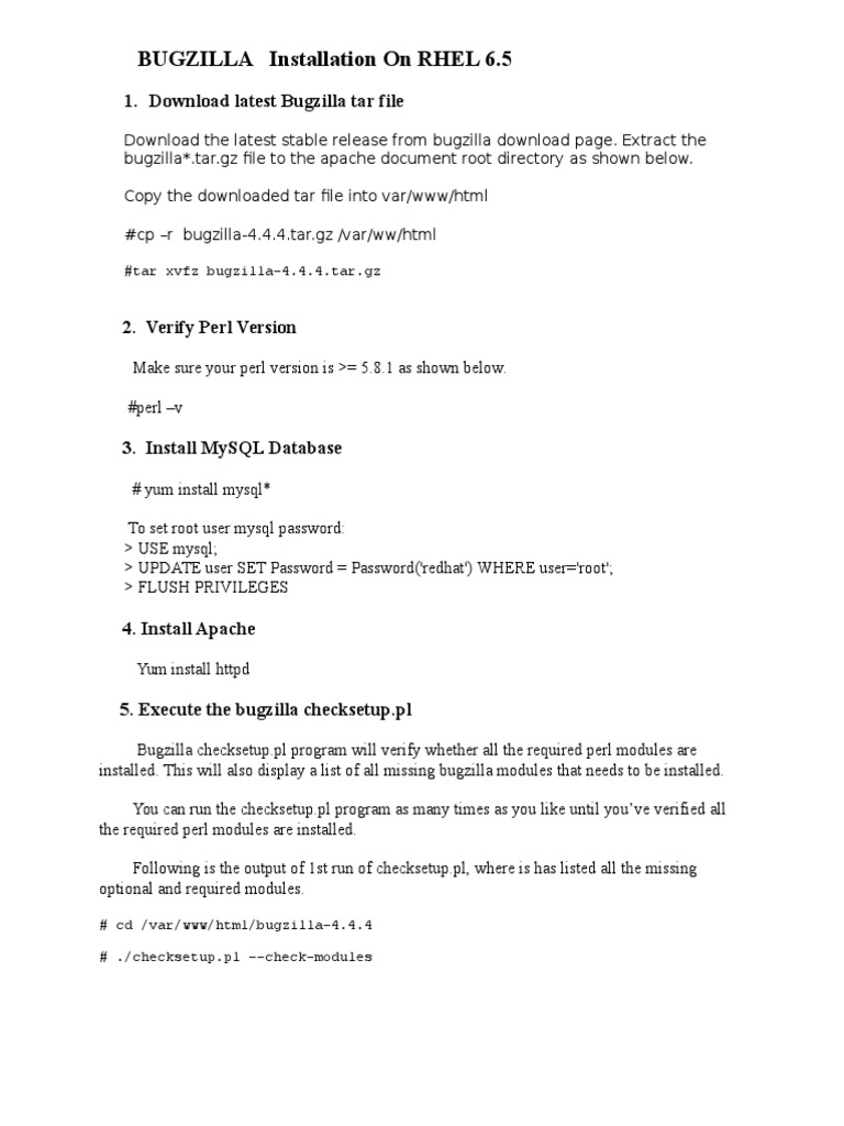 BUGZILLA & SVN Installation On RHEL 6 | PDF | Visual Cortex | Superuser