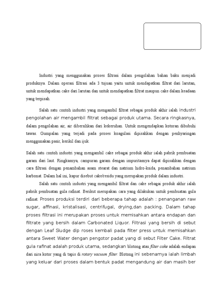 Penggunaan Alat Filter Pada Beberapa Industri Kimia | PDF | Sains ...