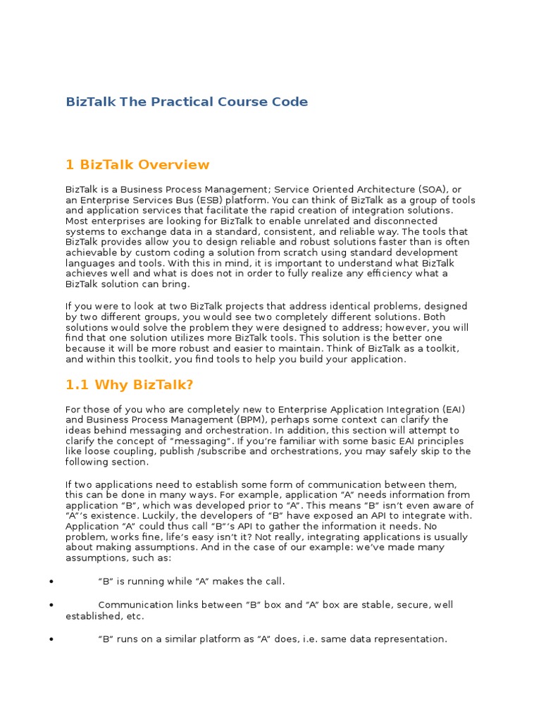 Understanding BizTalk Integration Solutions | PDF | Computers