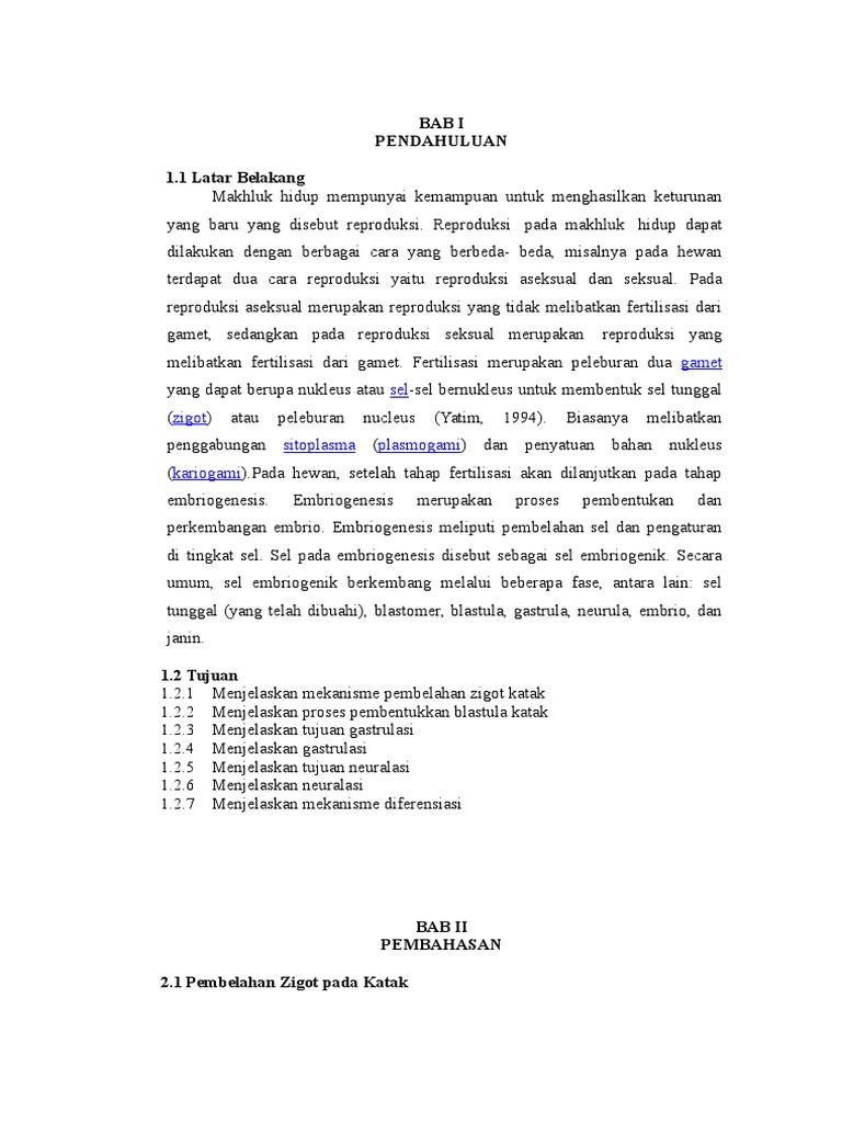 Perkembangan Embrio Katak | PDF