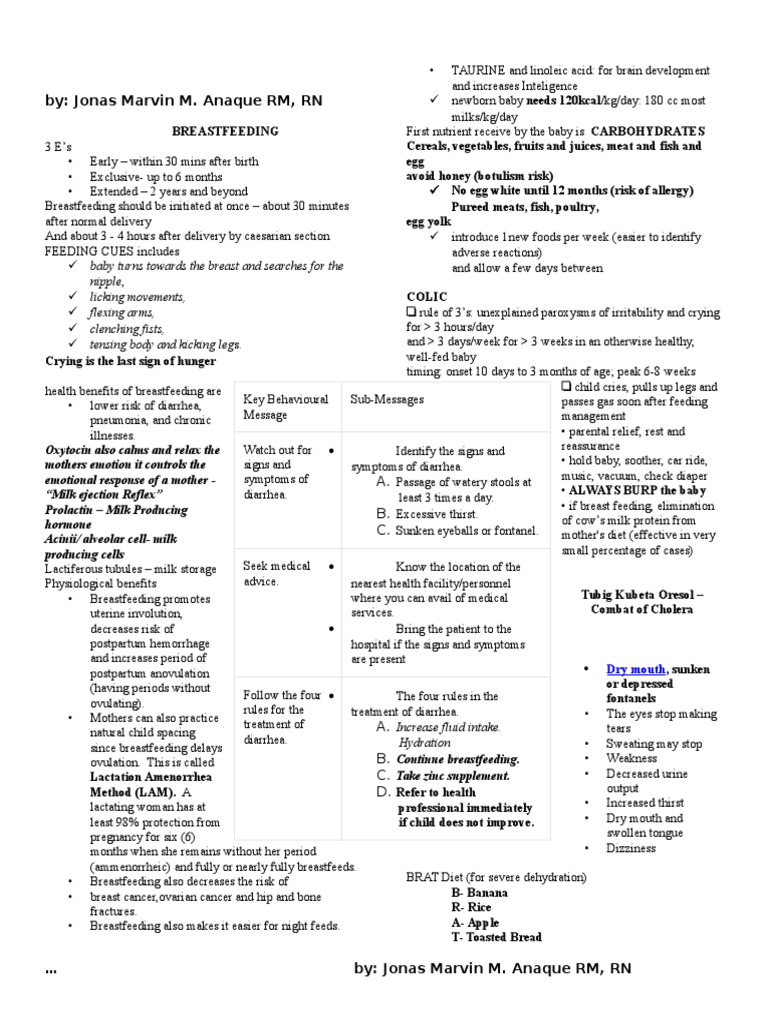 Handouts Developmental Milestone (1) | Infants | Breastfeeding