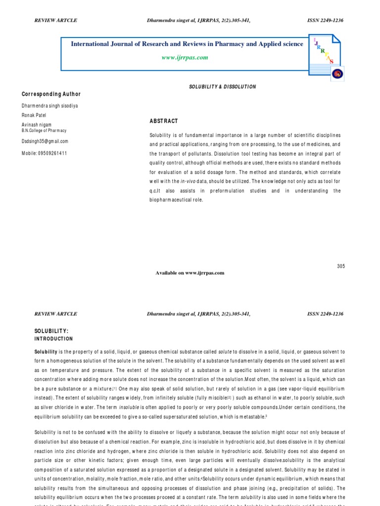 Solubility and Dissolution Explained | PDF | Solubility | Solution