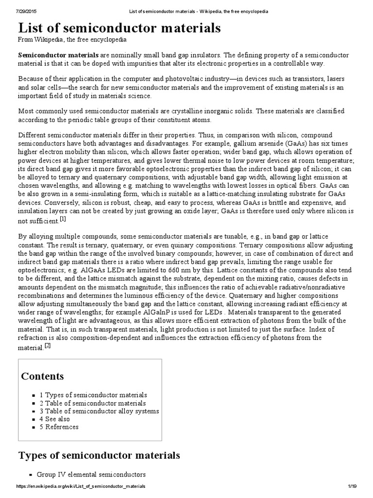 List of Semiconductor Materials - Wikipedia, The Free Encyclopedia ...