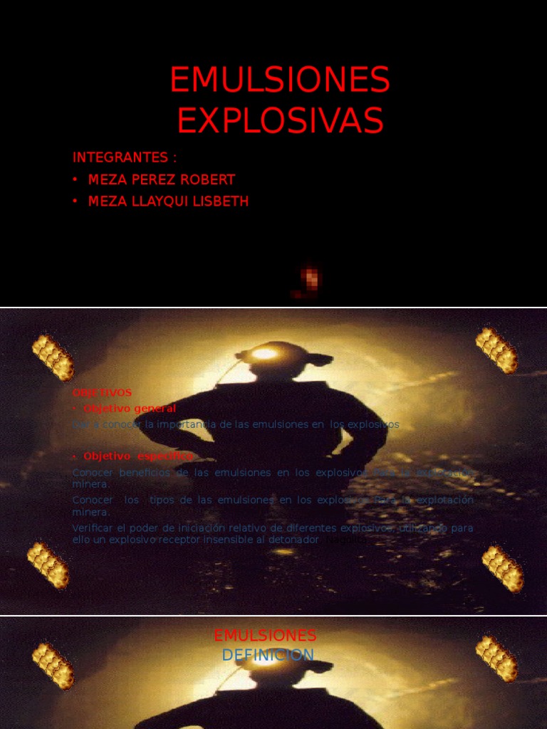 Emulsiones Explosivas | PDF | Material explosivo | Emulsión