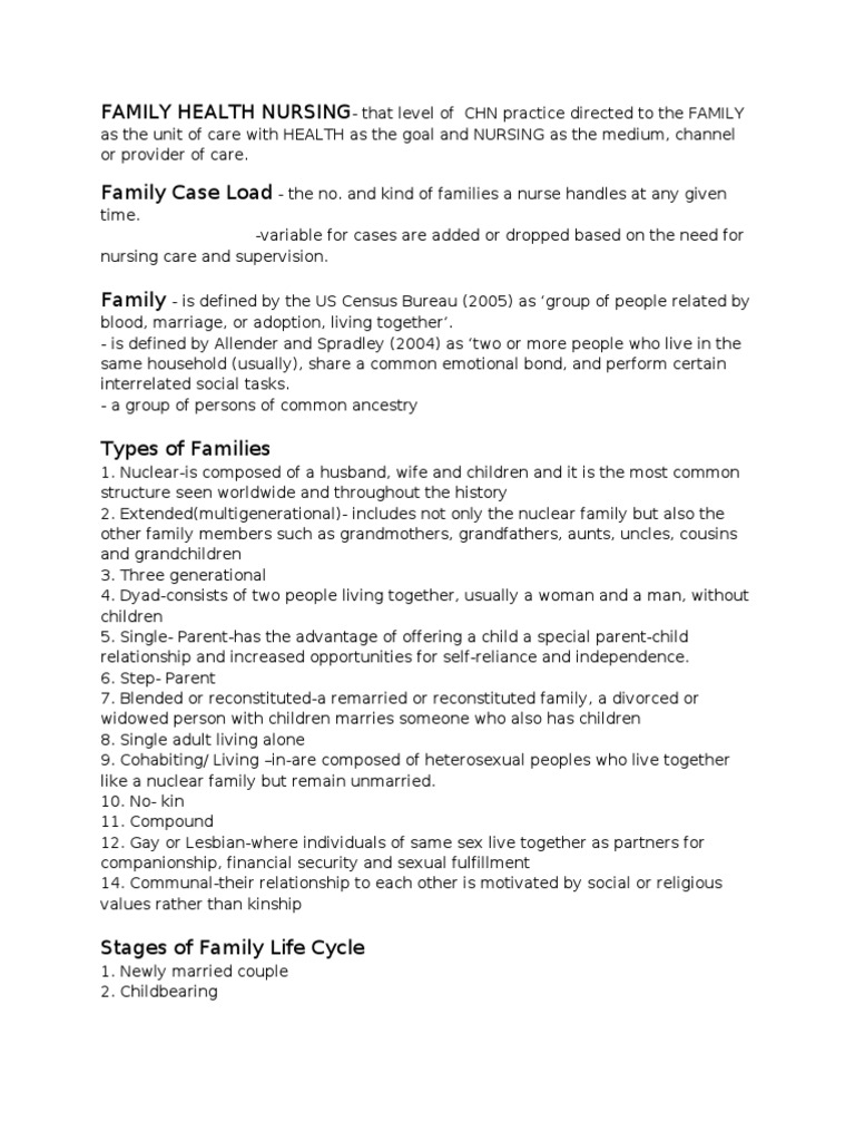 Family Health Nursing | PDF | Cohabitation | Family