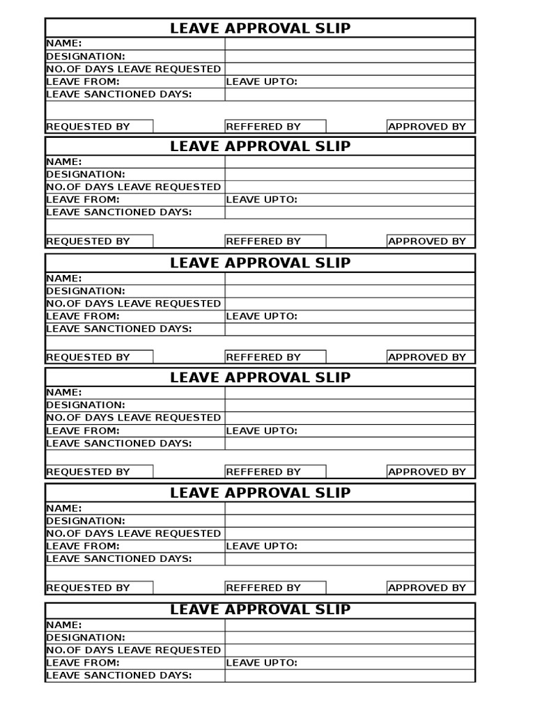 Leave Approval Slip | PDF