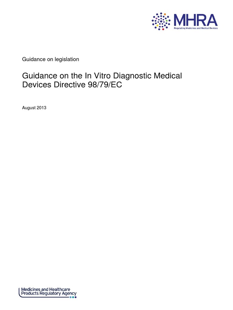 Guidance on IVD Directive 98/79/EC | PDF | Medical Device | Health Sciences